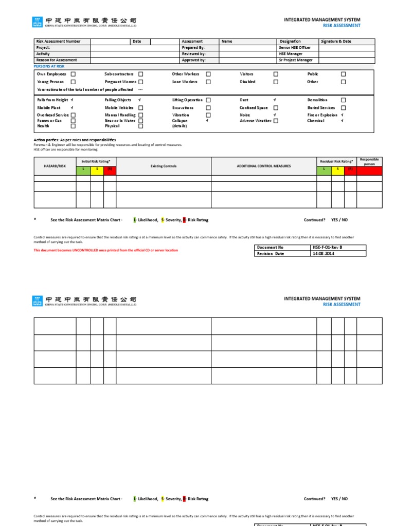 RA Format | PDF | Risk Assessment | Risk