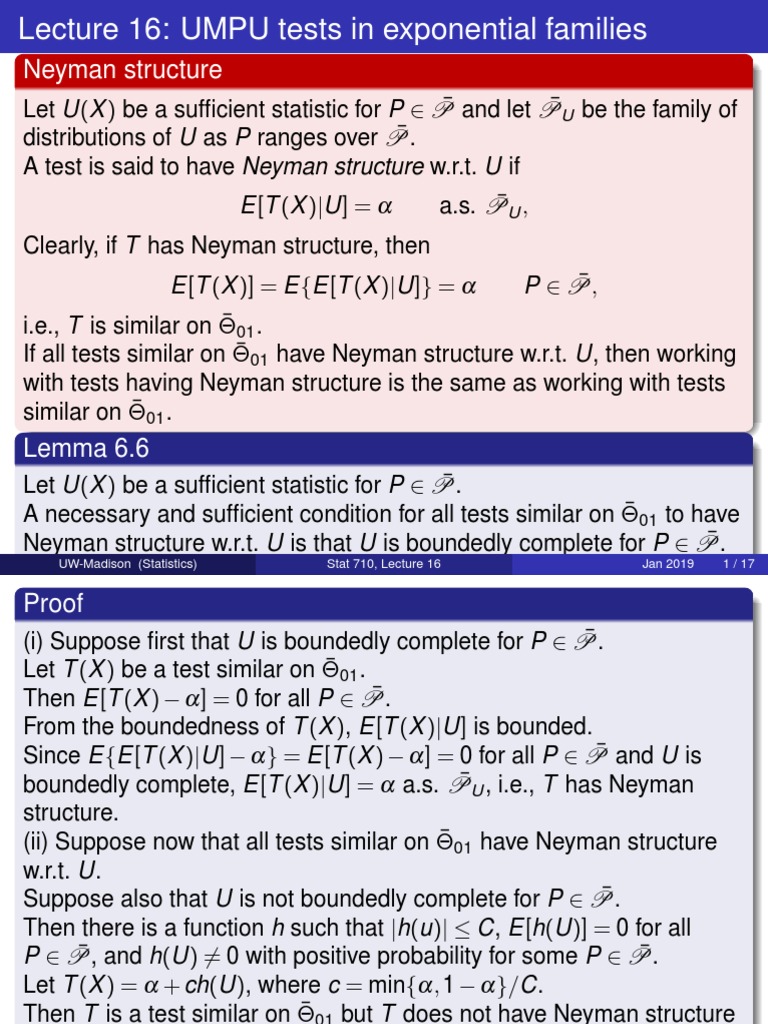 Neyman Structure: Beamer-Tu-Logo | PDF | Exponential Function | Poisson ...
