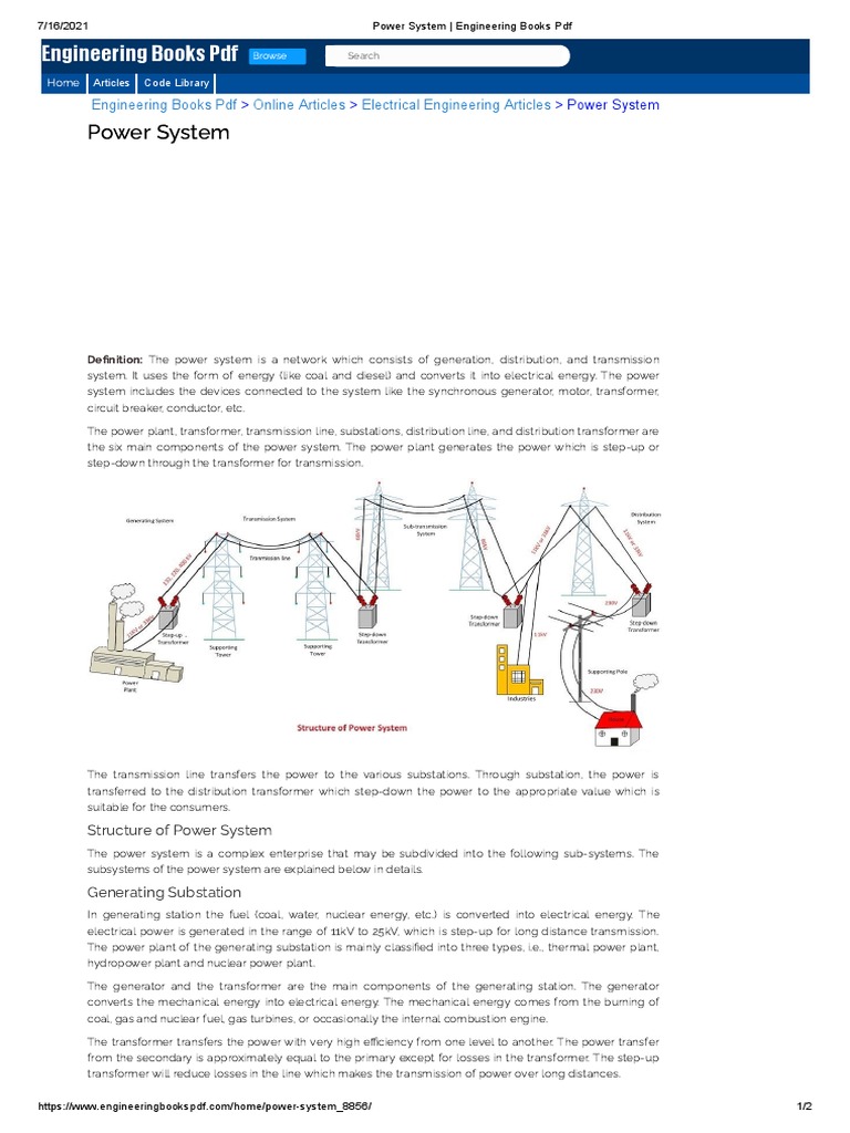 Power System - Engineering Books PDF | PDF | Electric Power ...