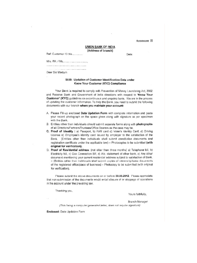 Kyc Updation Form | PDF