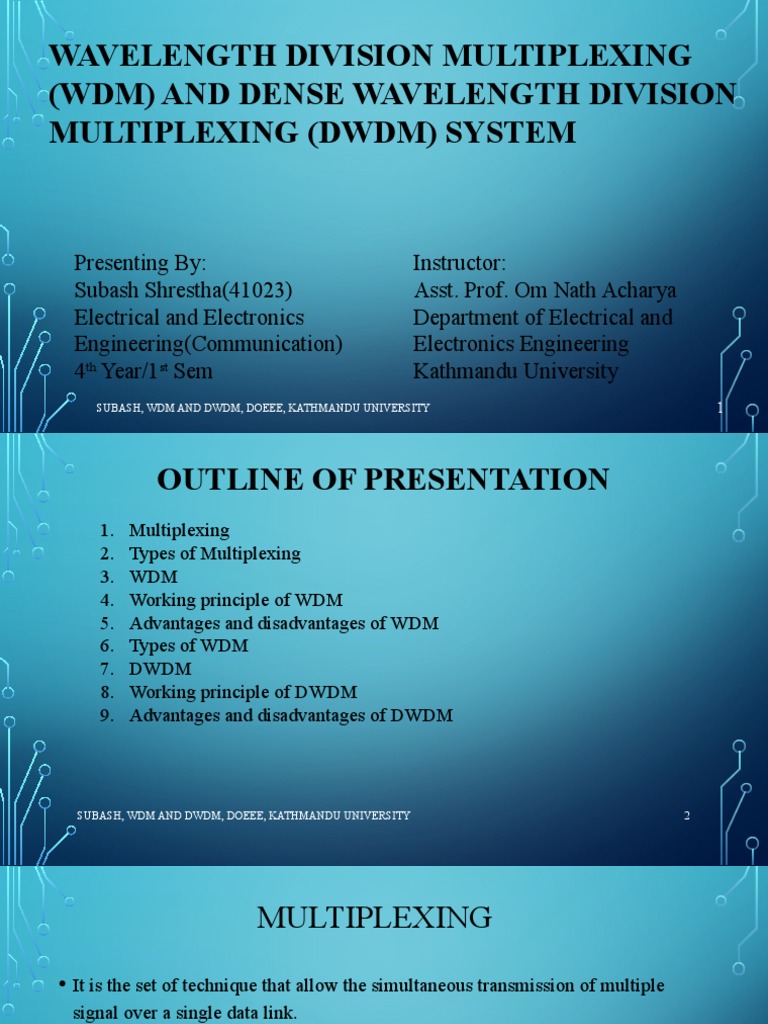 WDM and DWDM Systems Explained | PDF | Wavelength Division Multiplexing ...