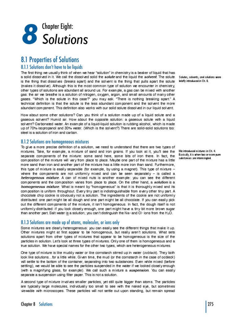 17 Ch08 Solutions | PDF | Solution | Mixture