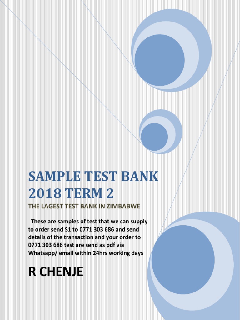 Sample Test Bank 2018 TERM 2: R Chenje | PDF | Vegetables | Soil