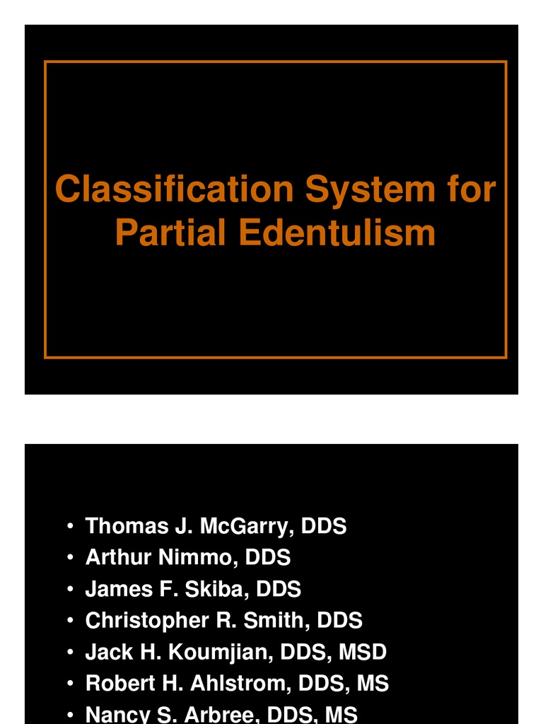 Partial Edentulism Classification System | PDF | Dental Anatomy | Mouth