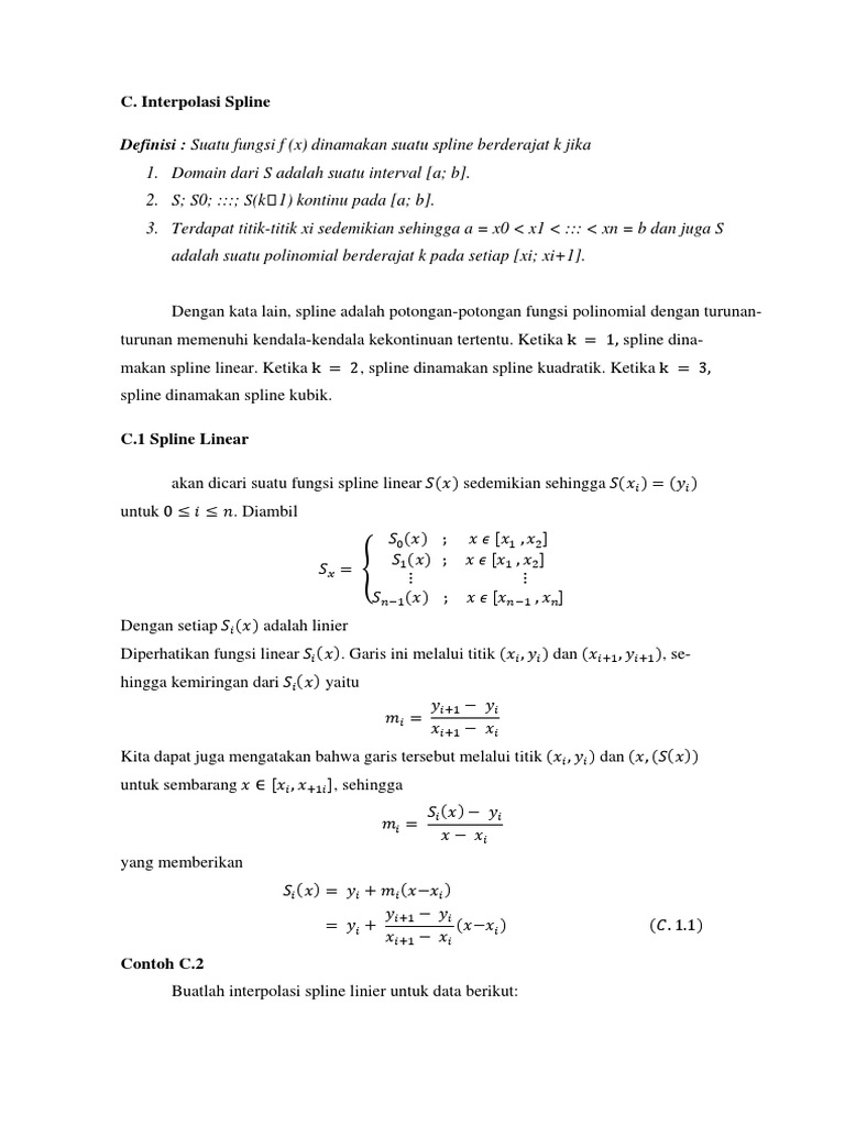 Interpolasi Spline: Linear, Kuadratik, Kubik | PDF | Sains & Matematika ...