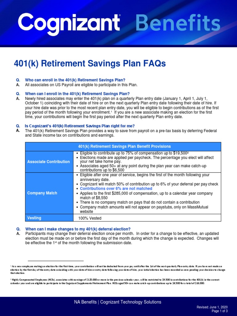 Q Who Can Enroll in The 401 (K) Retirement Savings Plan? | PDF | 401(K ...