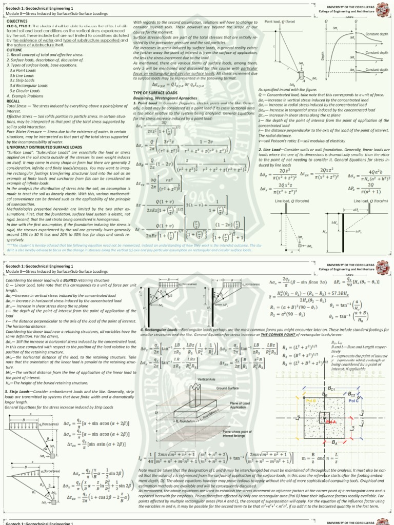 Geotech 1 I Module 7 I Stress Increment Due To Surface Loads | PDF | Stress (Mechanics ...