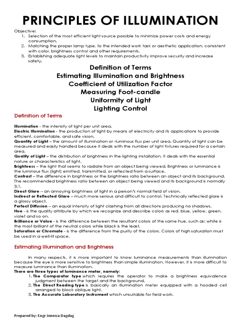 Principles of Illumination | PDF | Lighting | Light