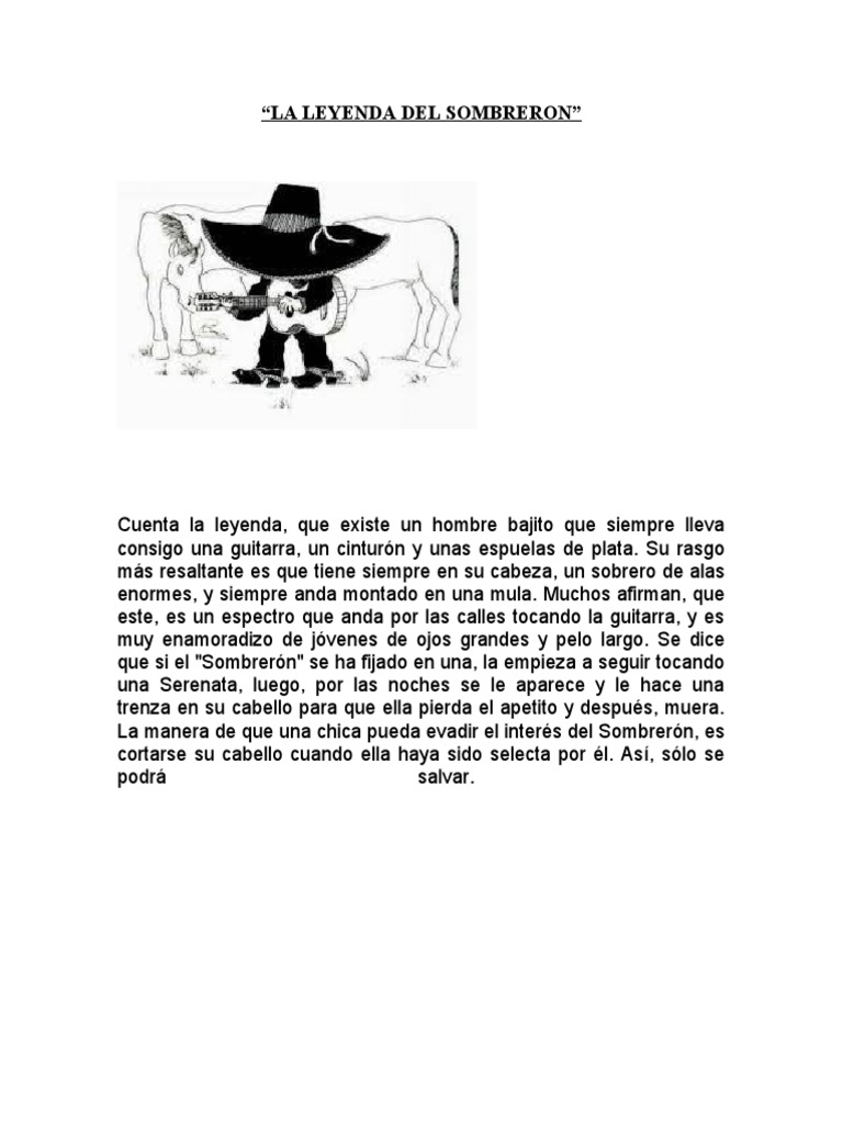 La Leyenda Del Sombreron | PDF