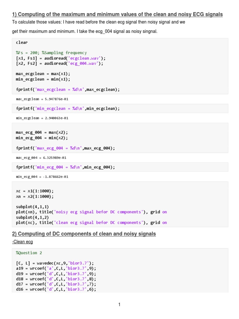 Max Min FFT Filtering ECG Signals | PDF | Spectral Density | Filter (Signal Processing)