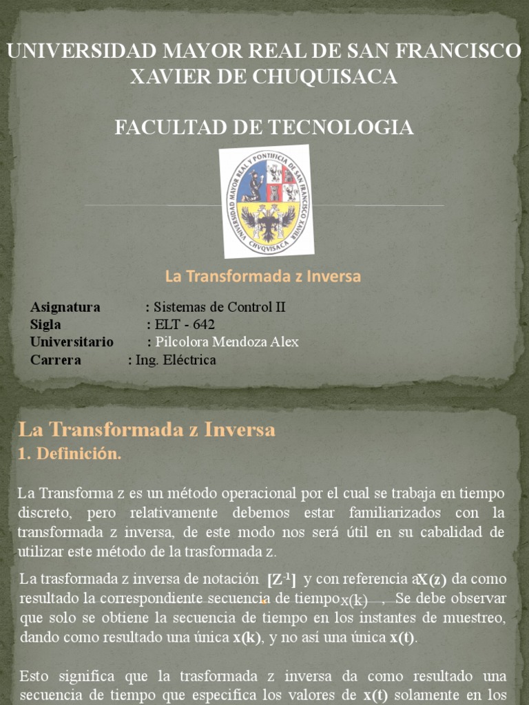Control II - Transformada Z Inversa | PDF | Funciones y mapeos | Ecuaciones