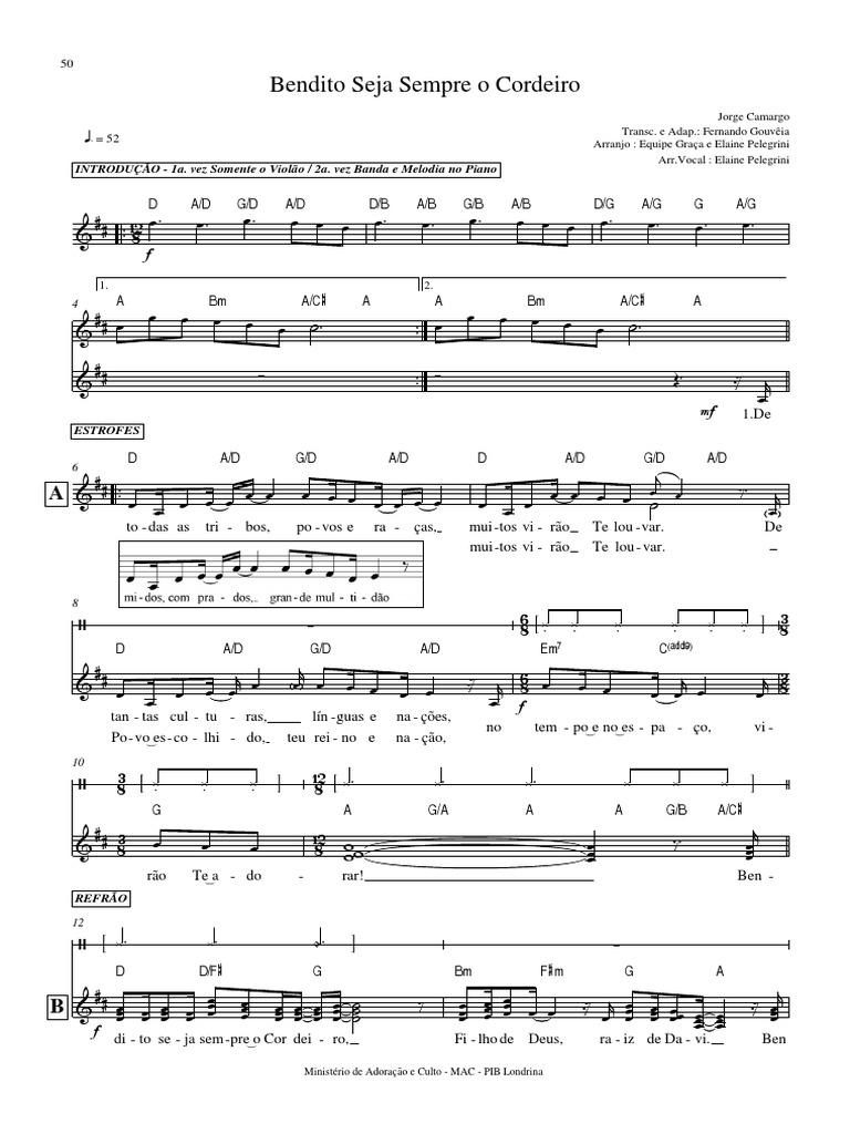 Bendito Seja Sempre o Cordeiro | PDF