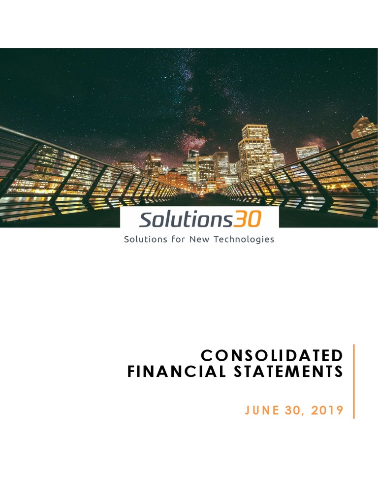 Solutions 30 Group Financial Report | PDF | Financial Statement ...