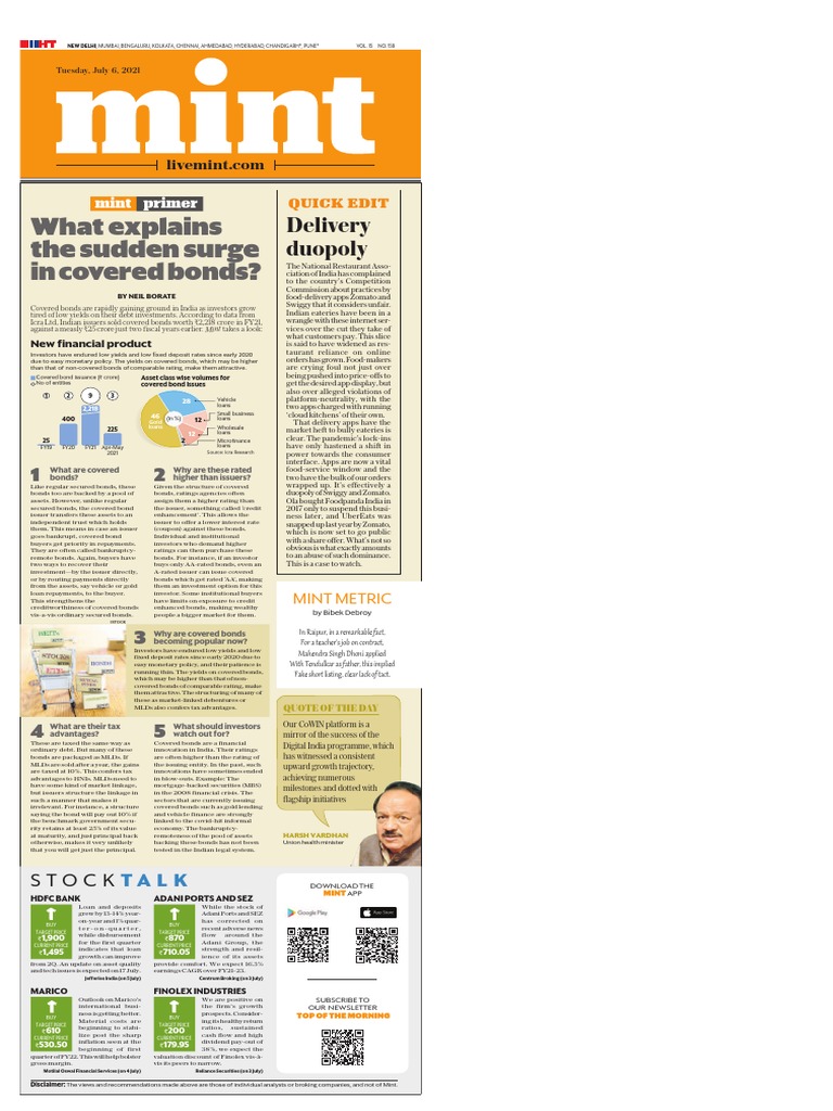What Explains The Sudden Surge in Covered Bonds?: Delivery Duopoly ...