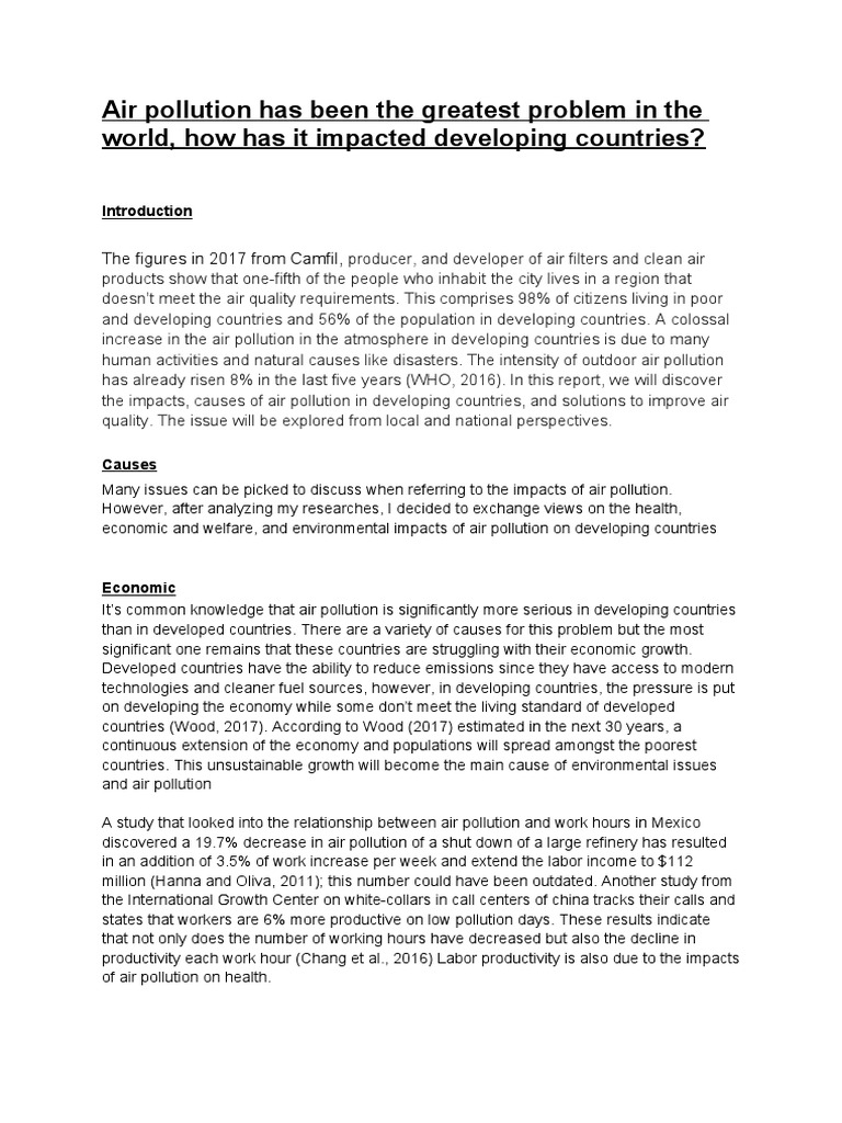 Air Pollution Has Been The Greatest Problem in The World, How Has It ...