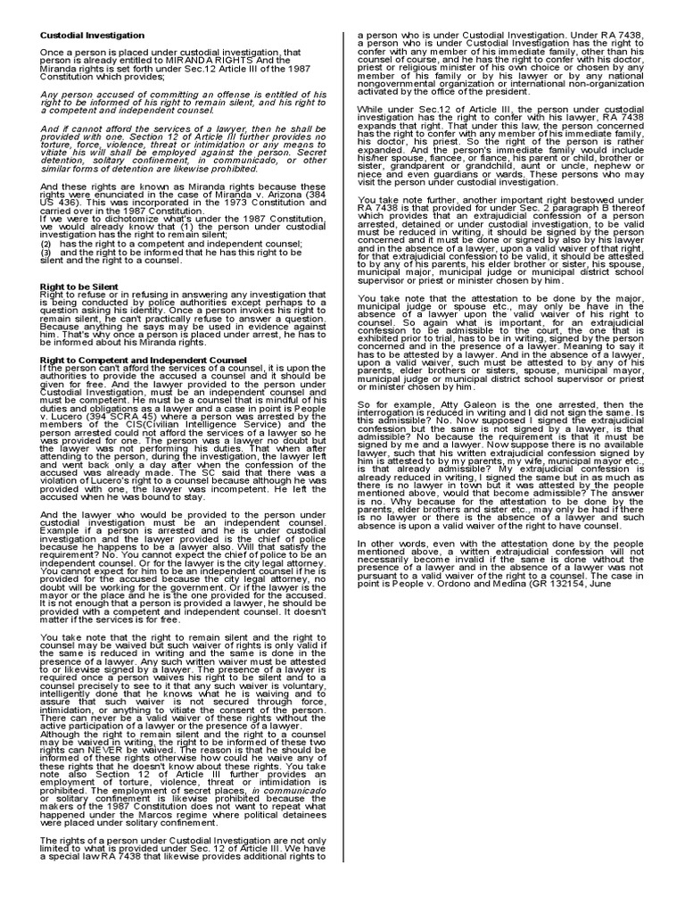 Consti Finals Complete Verbatim Transcript | PDF | Confession (Law ...