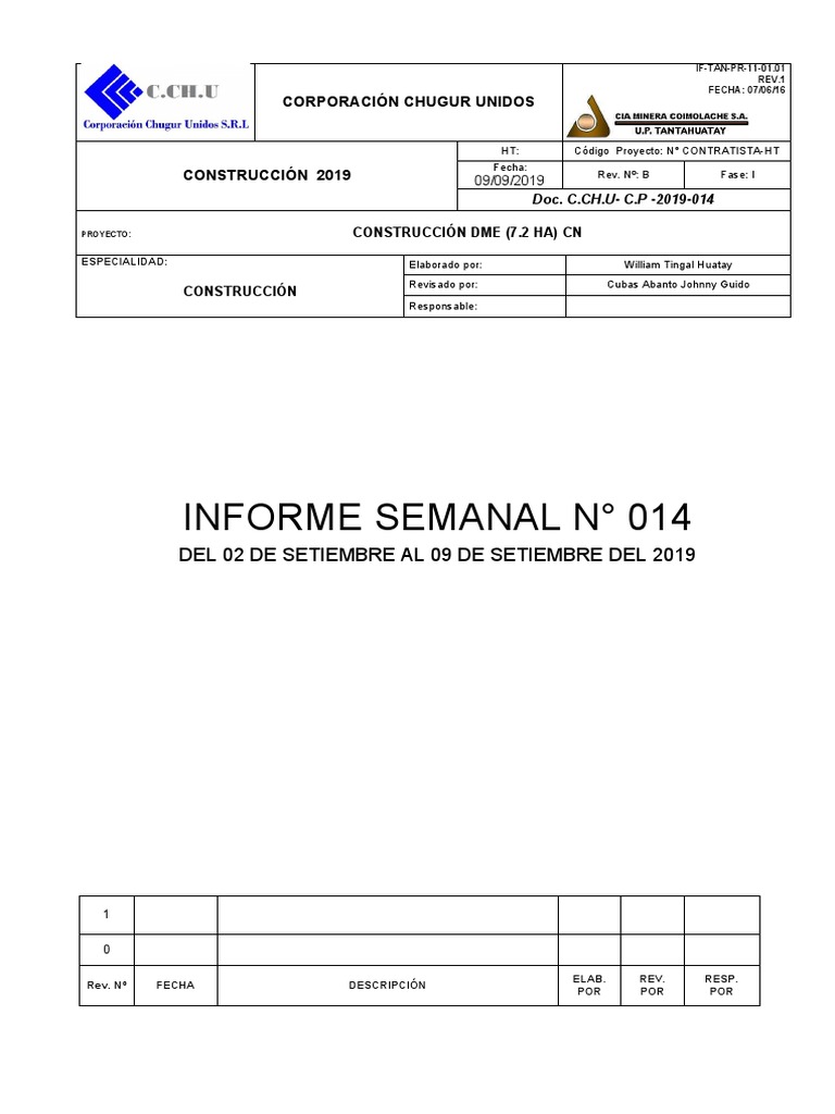 Informe Semanal Construcción DME | PDF | Business | Economias