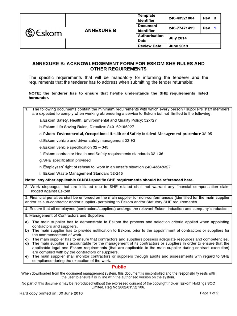 Safety Annex B | PDF | Specification (Technical Standard) | Safety