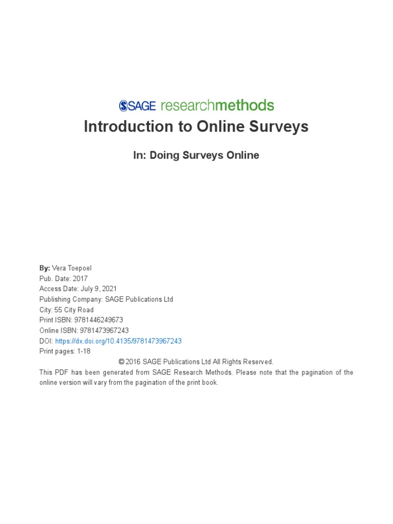 Introduction To Online Surveys | PDF | Survey Methodology ...