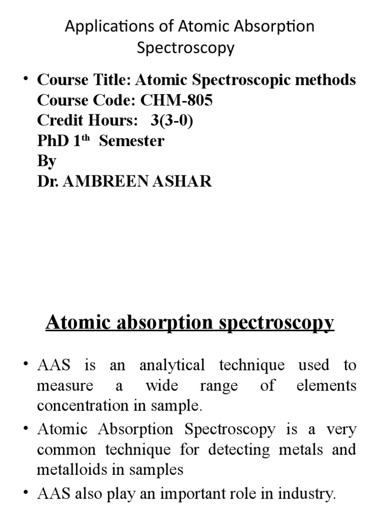 LECTURE 30 Application of AAS For Industrial Samples | PDF | Atomic ...