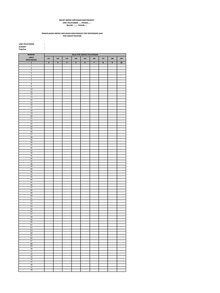 6.c.2 Form Rekap Pengolahan Data | PDF
