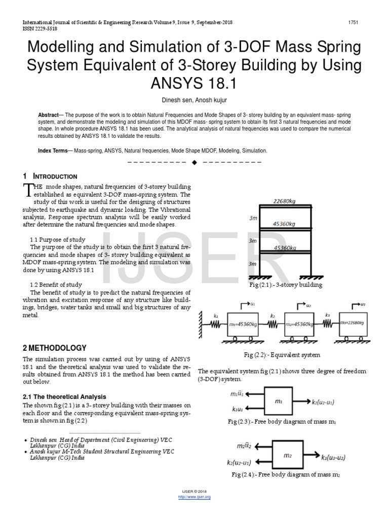 Mass Spring System | PDF | Normal Mode | Mechanical Engineering