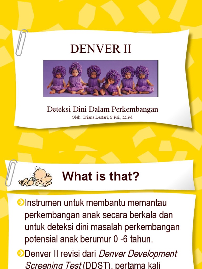 Panduan Tes Denver II untuk Anak | PDF | Pengembangan Diri | Kesehatan ...