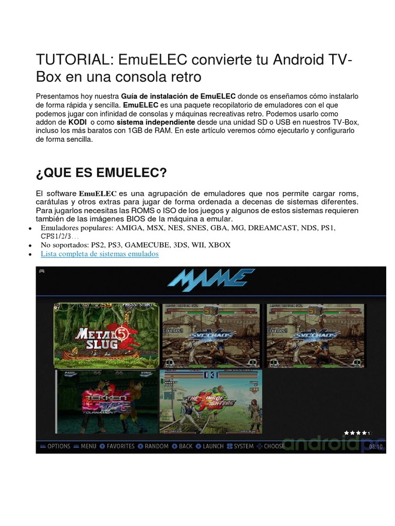 Guía de Instalación de EmuELEC en Android | PDF | Memoria USB ...
