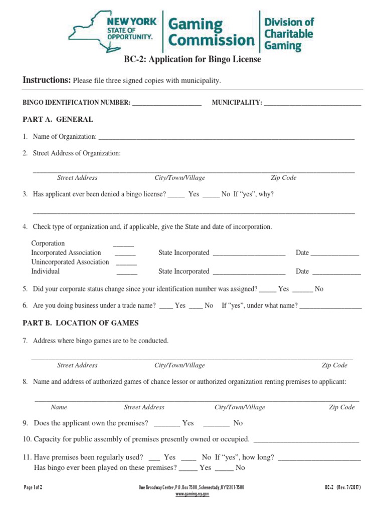 BC Bingo License Application Form | PDF | Justice | Crime & Violence
