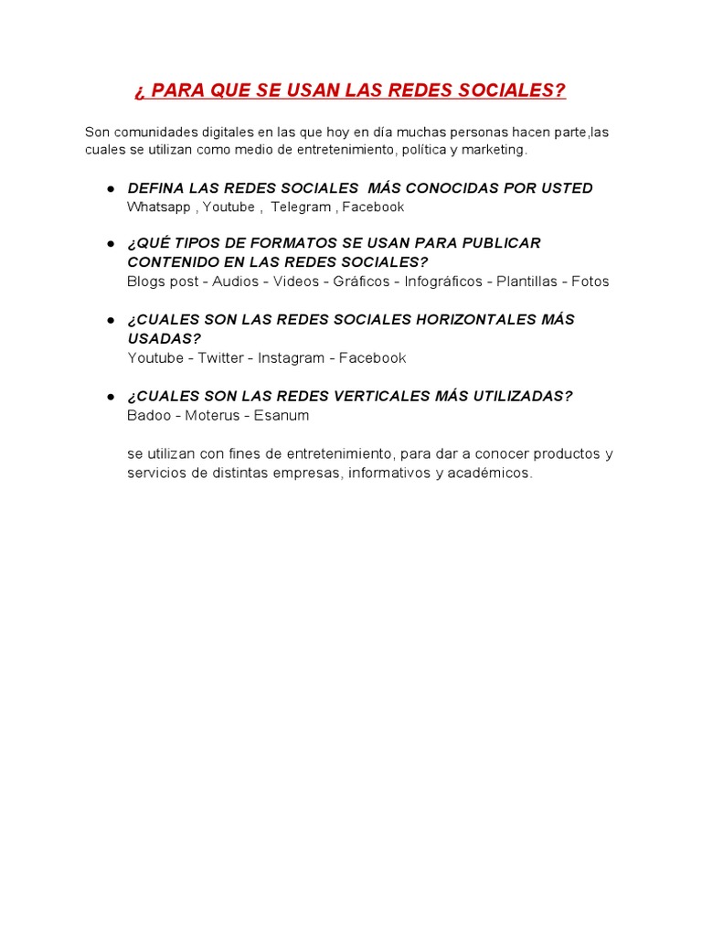 Redes Sociales - Didier Bedoya Gaviria | PDF