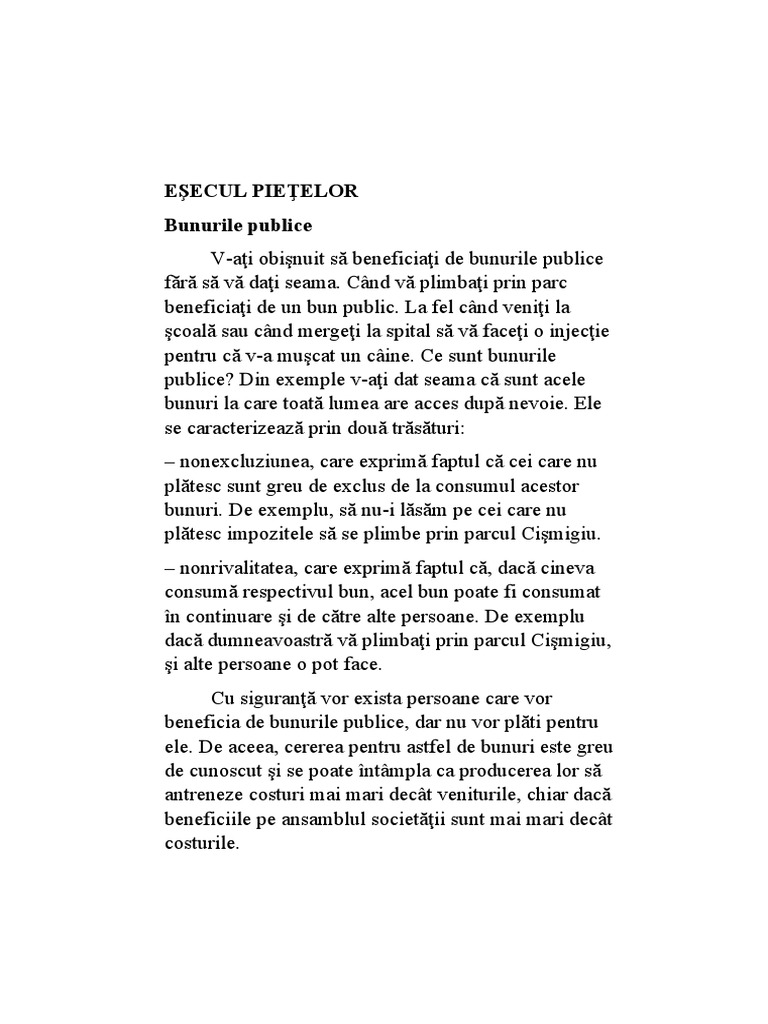 Curs 14 Situatii de Esec A Pietelor | PDF