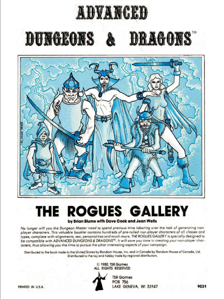 DUI610lS L: The Rogues Gallery | PDF | Dungeons & Dragons | Gary Gygax ...