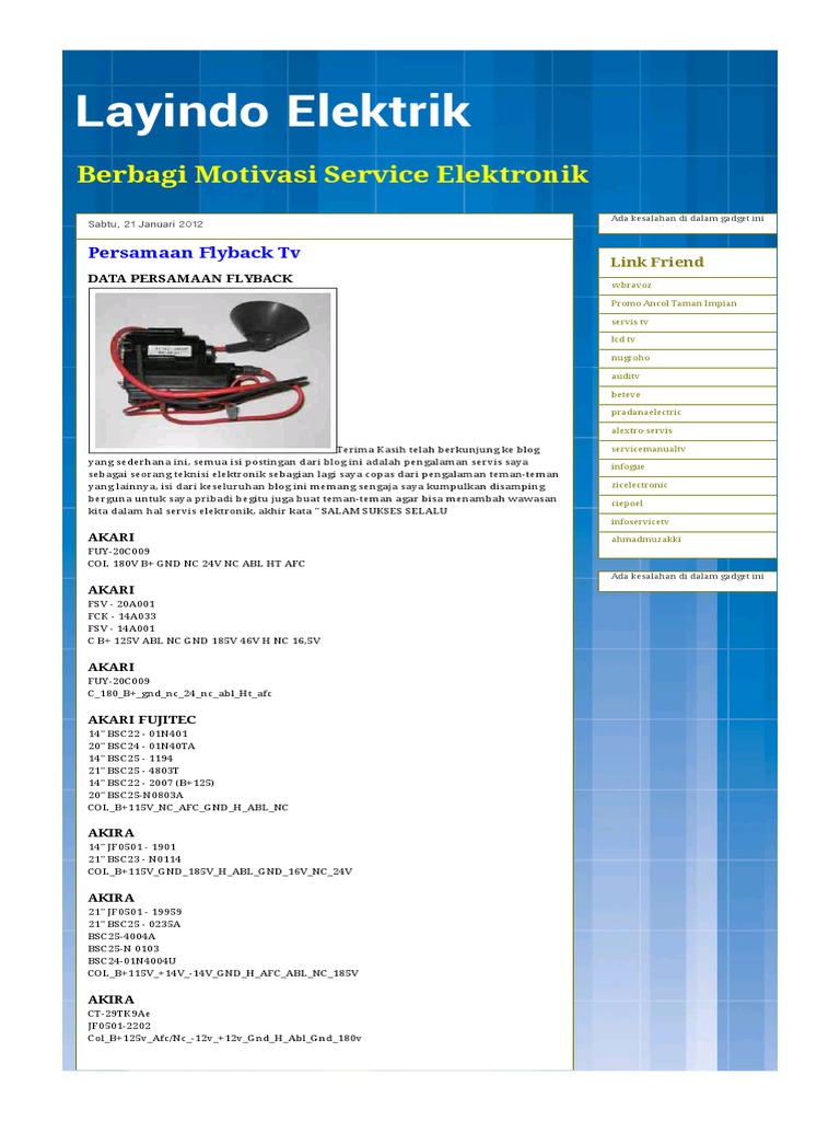 Persamaan Flyback TV - HTML | PDF