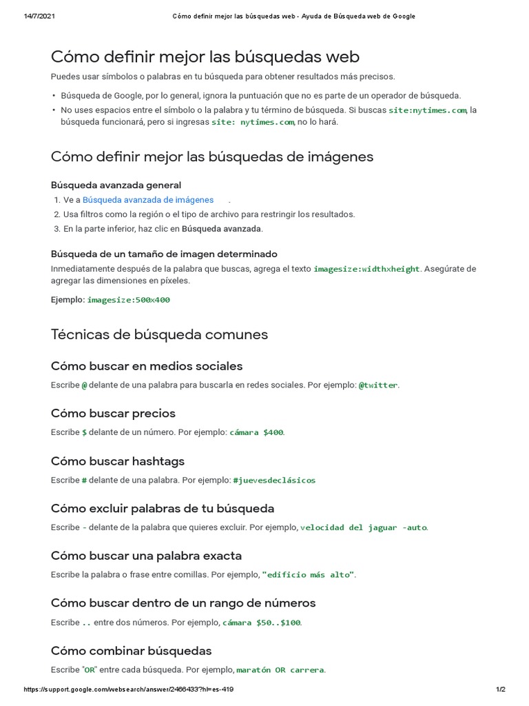 Cómo Definir Mejor Las Búsquedas Web - Ayuda de Búsqueda Web de Google ...