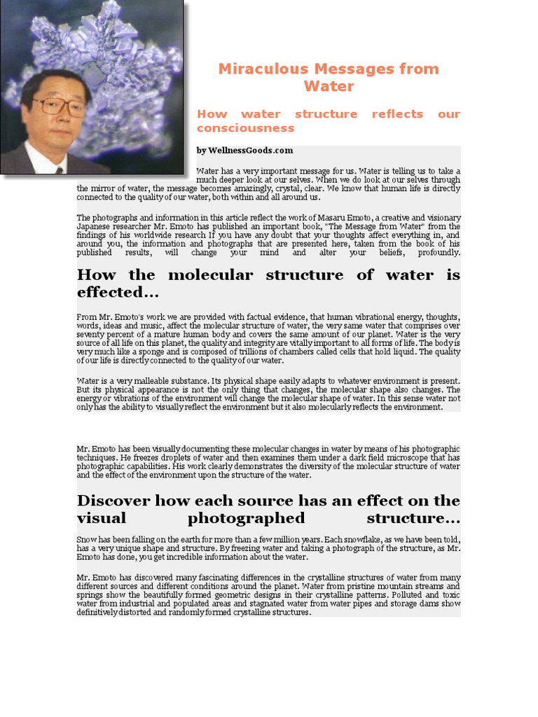 Miraculous Messages From Water | PDF
