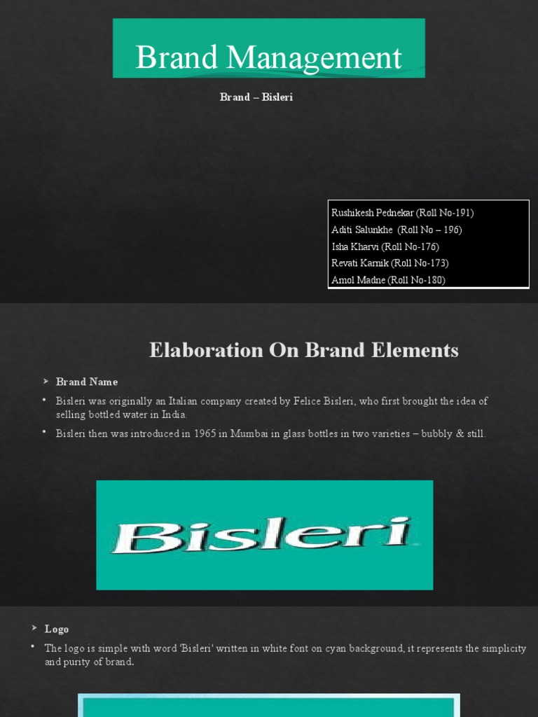 Brand Management - Bisleri | PDF | Brand | Business Economics