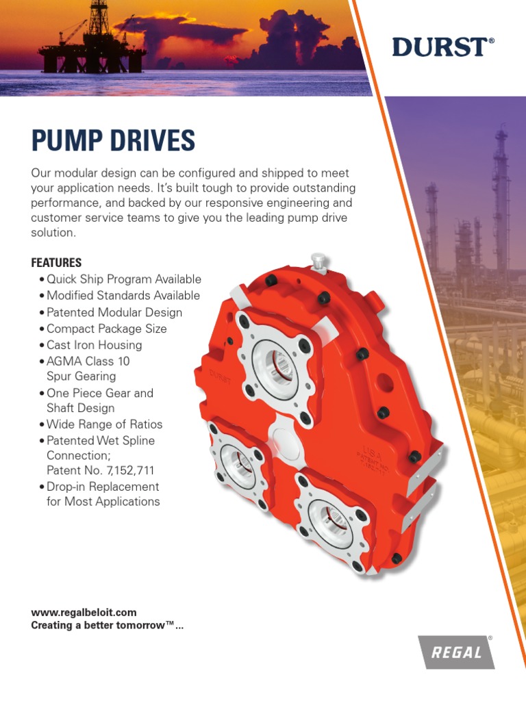 10285E Durst Pump Drive Product Sell Sheet - English | PDF | Gear | Pump