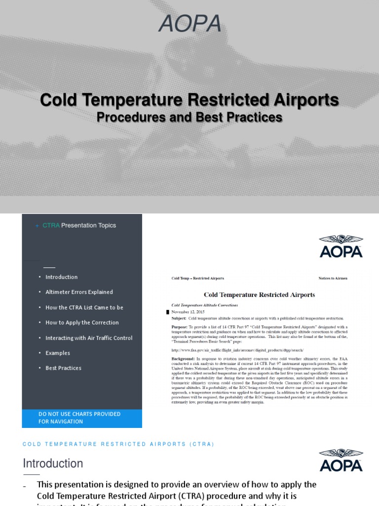 Cold Temperature Airport Procedures Guide | PDF | Altimeter | Air ...