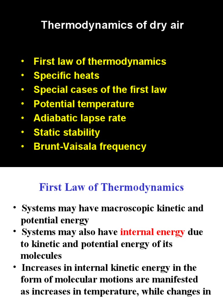Thermodynamics of Dry Air | PDF | Heat | Gases