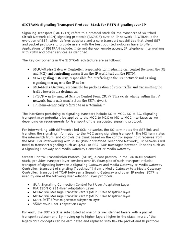 Sigtran Telecom Protocol Download Free Pdf Computer Networking