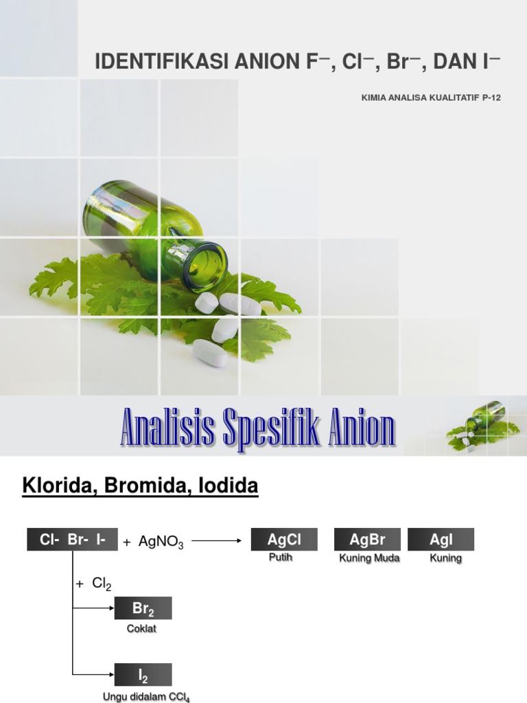 IDENTIFIKASI ANION F, CL, BR Dan I | PDF