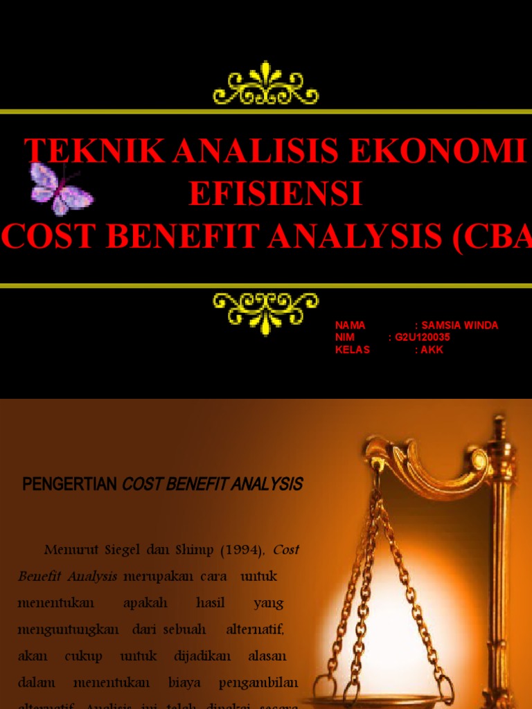 Teknik Analisis Ekonomi Efisiensi Cost Benefit Analysis (Cba) | PDF