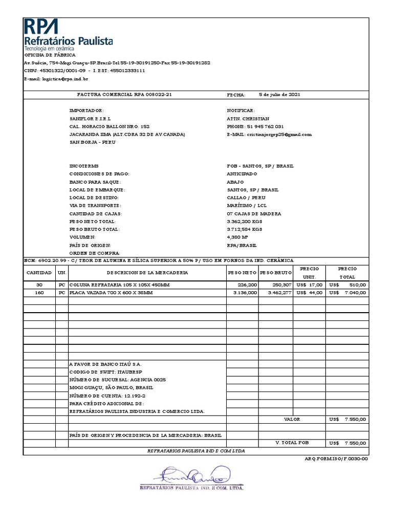 Fatura Rpa 008022-21 Saniflor | PDF | Economias | Business