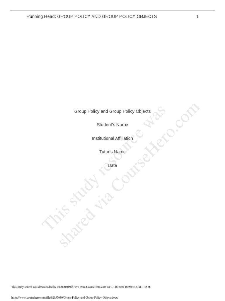 Group Policy and Group Policy Objects | Download Free PDF | Group Policy | Operating System