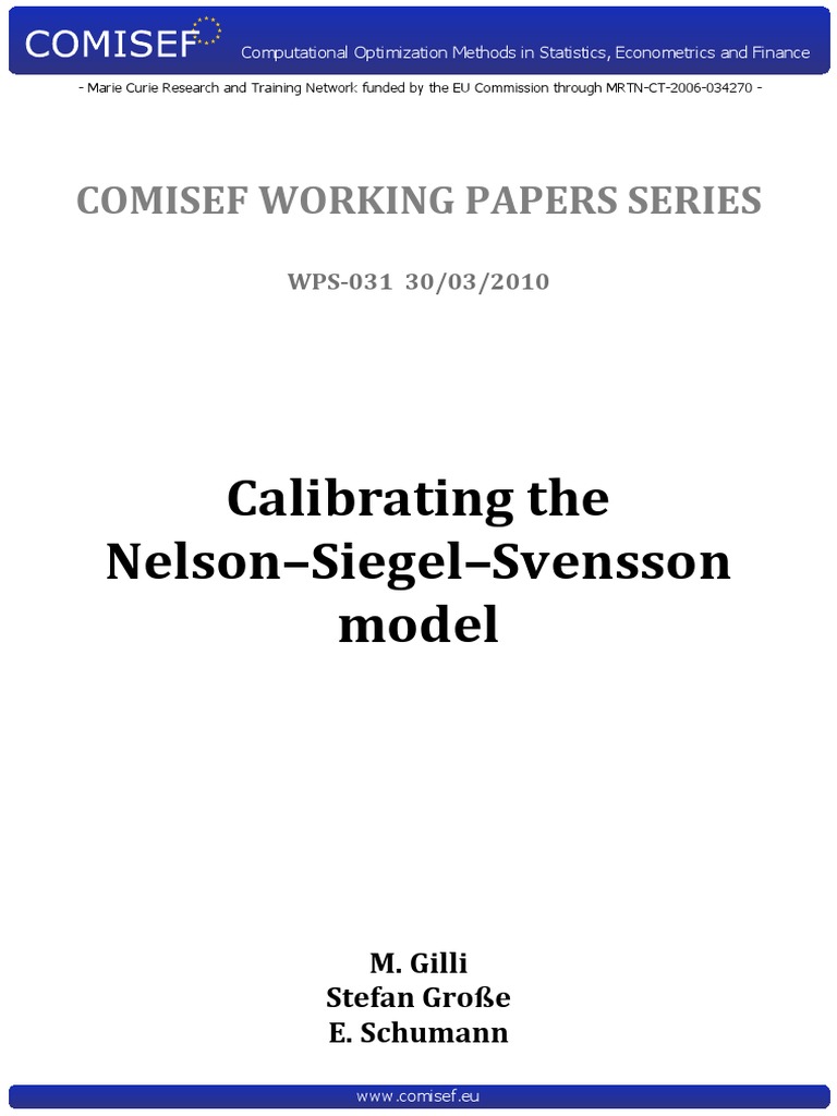 Calibrating The Nelson-Siegel-Svensson Model: Comisef Working Papers ...
