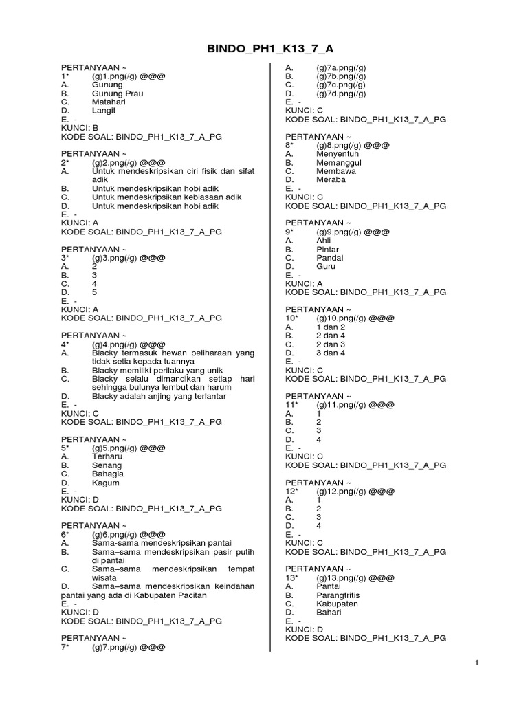 Soal CBT BINDO | PDF
