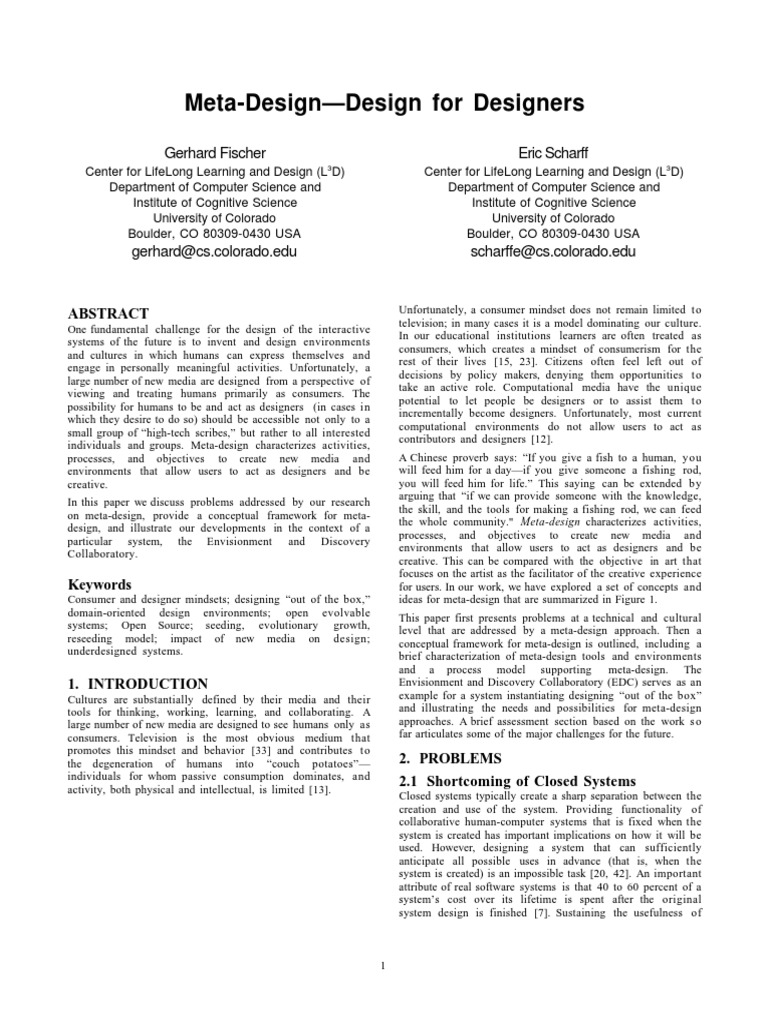 Meta-Design - Design For Designers | PDF | Conceptual Model | System