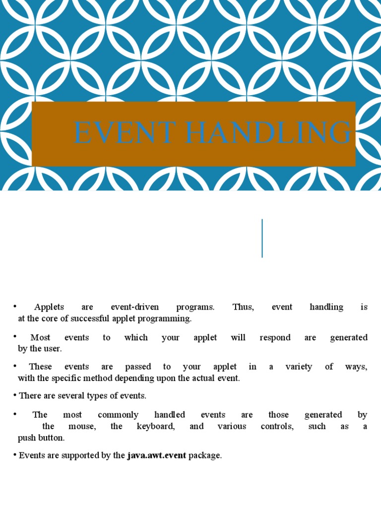 22 Event Handling Pdf Method Computer Programming Class