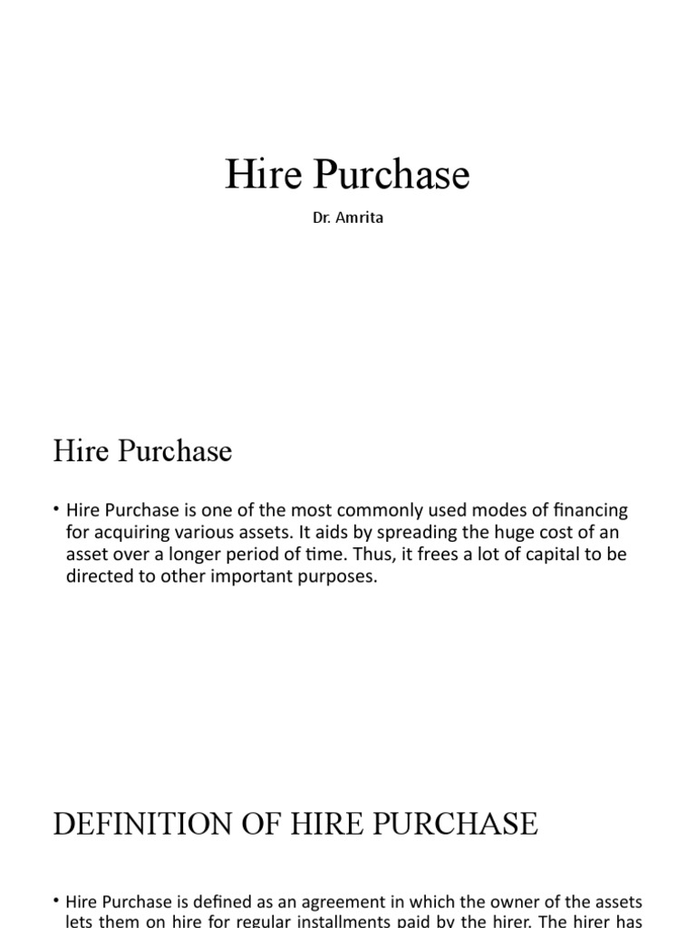 Hire Purchase | PDF | Money | Payments