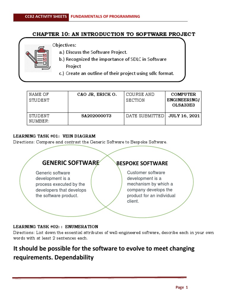 Generic Software: Chapter 10: An Introduction To Software Project | PDF ...